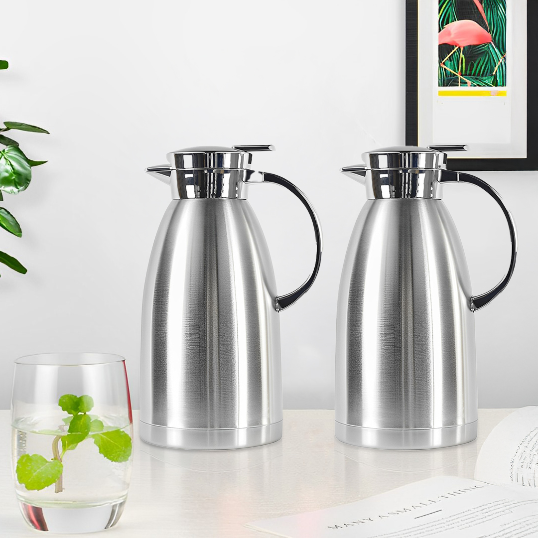 SOGA 2-Pack 2.3L Stainless Steel Insulated Vacuum Flasks #60668 ...