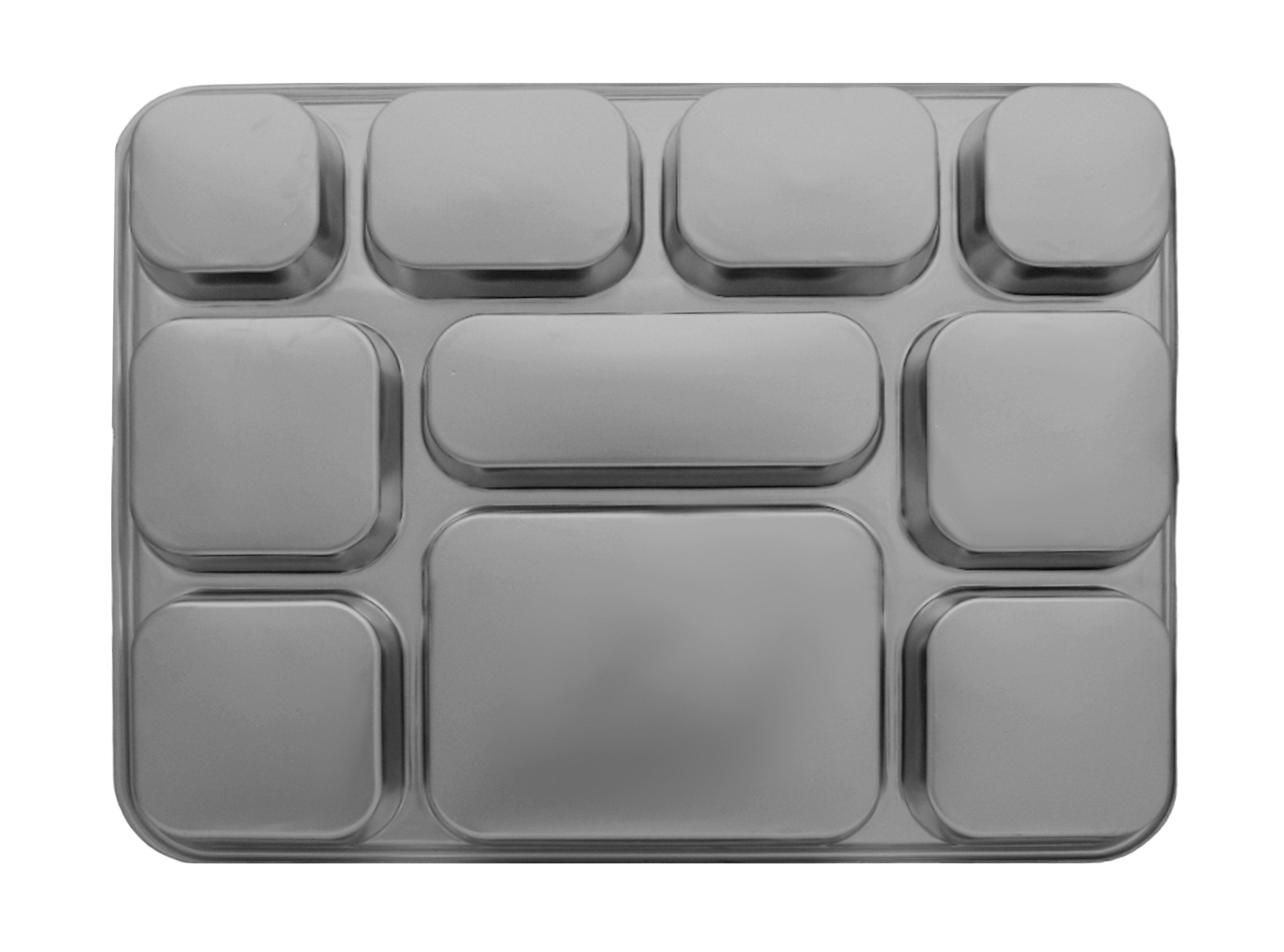 Disposable 10 compartments Silver Party Tray/ Thali/ Plates - 200 Pack ...