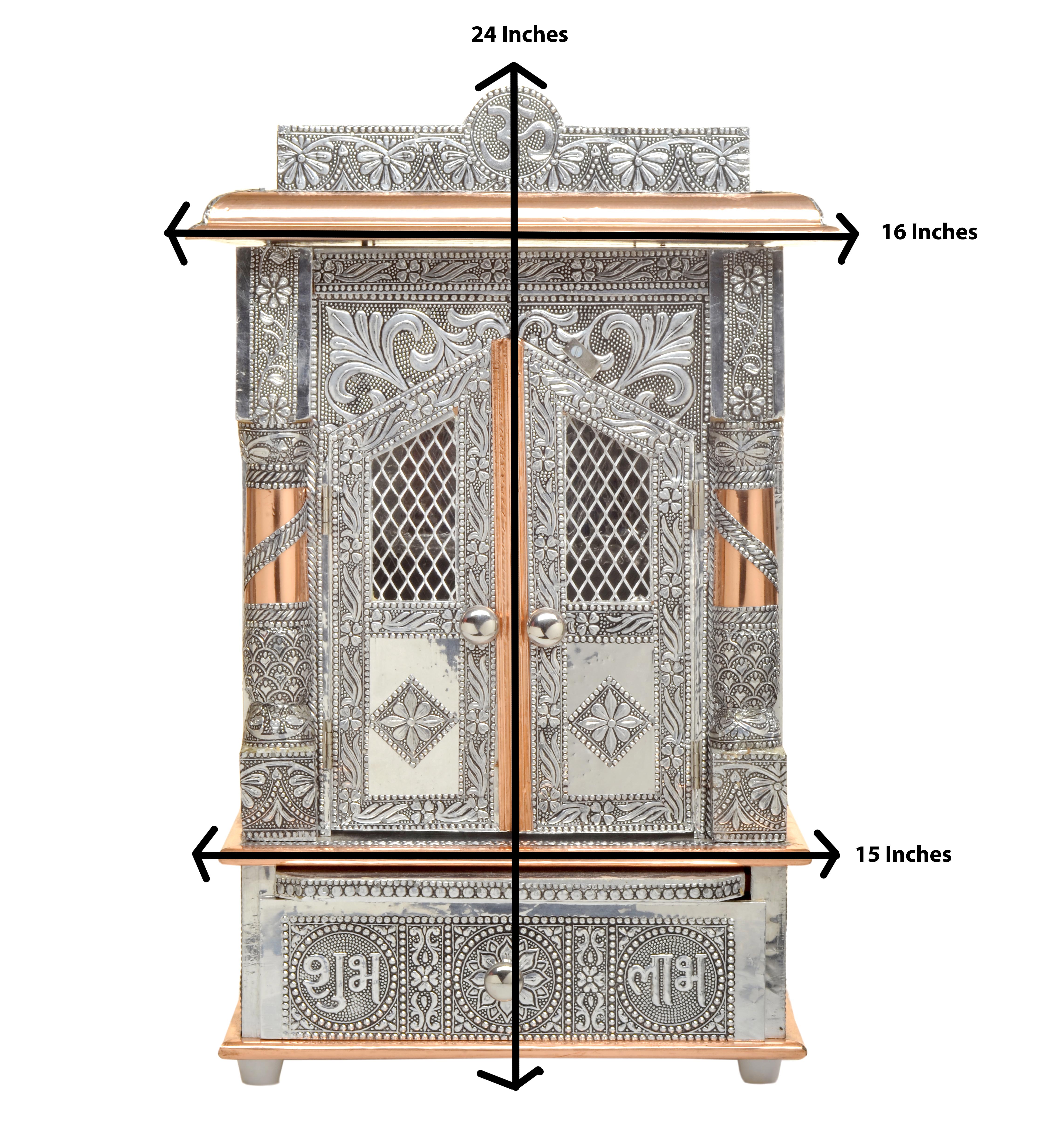 Small Pooja Mandir for Home w/ Doors 16 X 10 X 24 #21641 | DesiClik.com ...