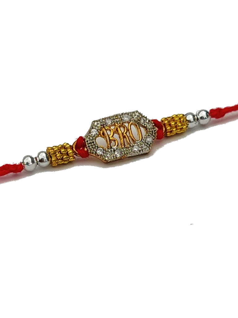 Attractive Bro Rakhi with Golden Metal Letters and Beads + Roli ...
