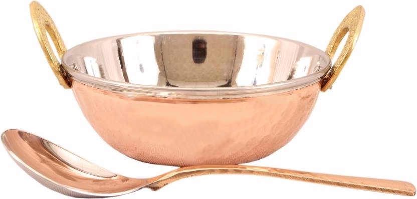 Pack of 3 Copper Karahi Set w/ Spoon 16 Oz for Serving #40854 ...