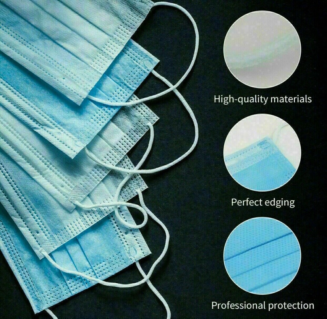 10 Packs Disposable Masks Non-woven, 3 Ply Protective Masks Personal ...