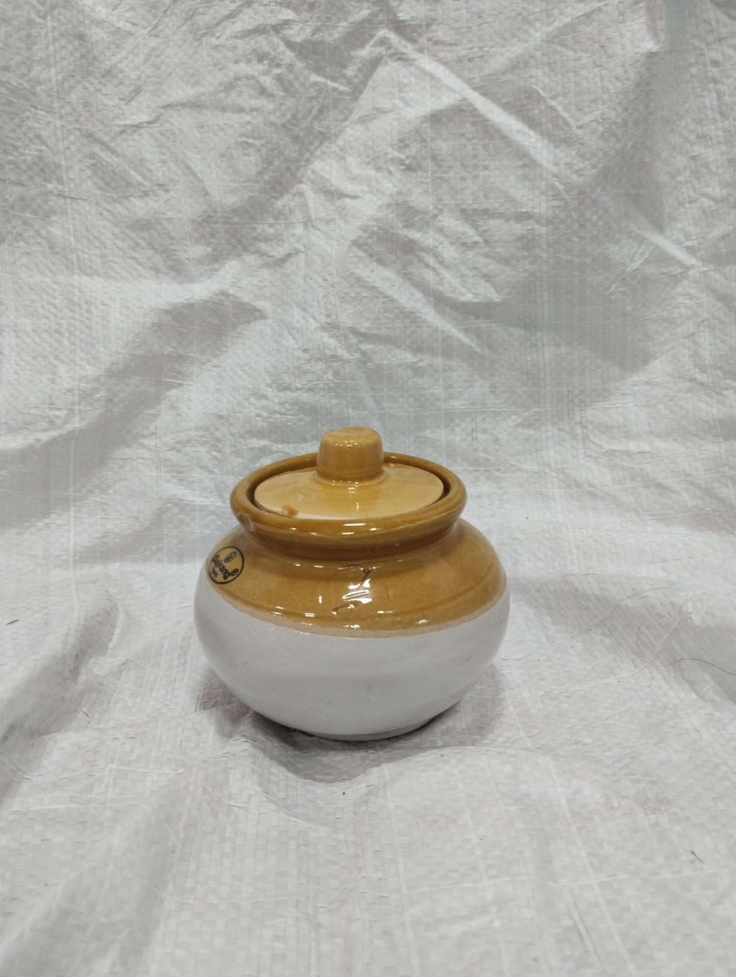 2 Pcs Indian Handmade Ceramic Pickle Jar (Round) With Lid/Achar Barni ...
