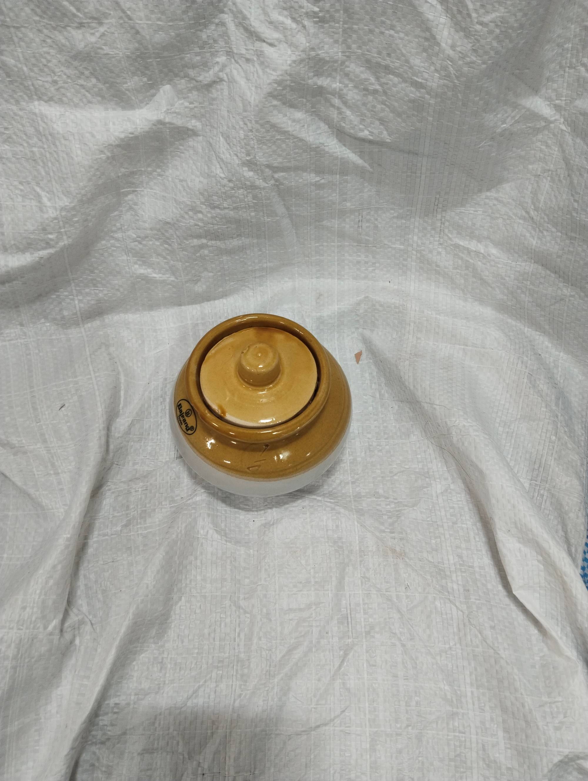 2 Pcs Indian Handmade Ceramic Pickle Jar (Round) With Lid/Achar Barni ...