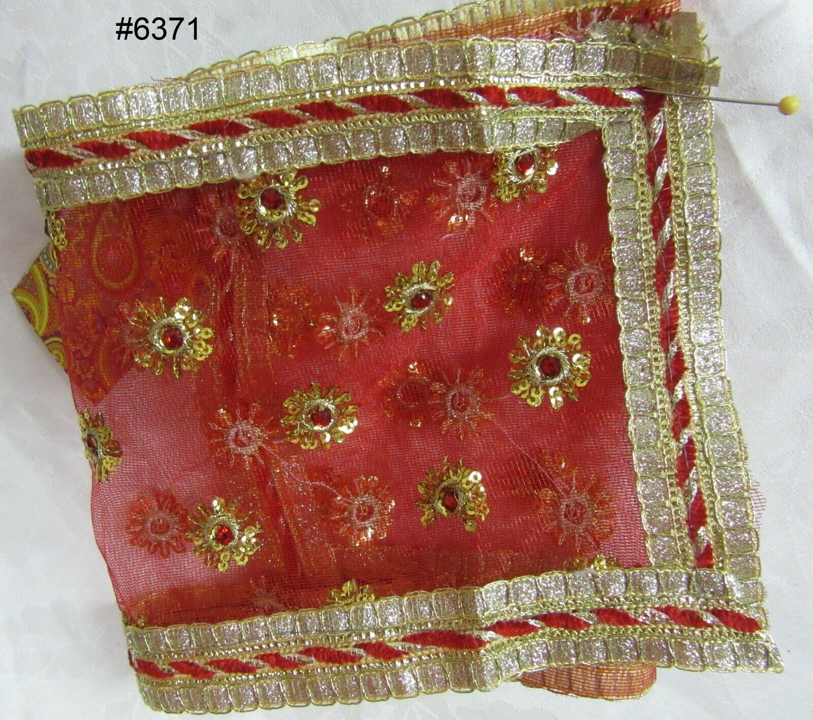 Mata Ki Chunari 6371 Red & Gold Chunni Dupatta for Pooja #44300 ...
