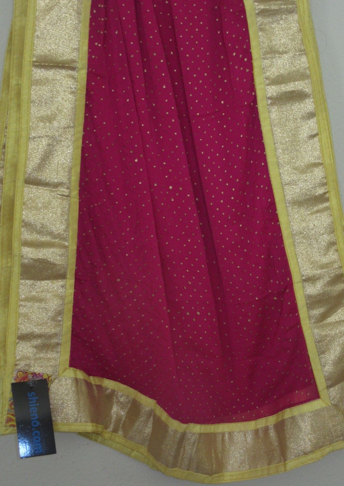 Georgette Gold Trims Indian Dupatta Chunni Stole #28002 | DesiClik.com, USA