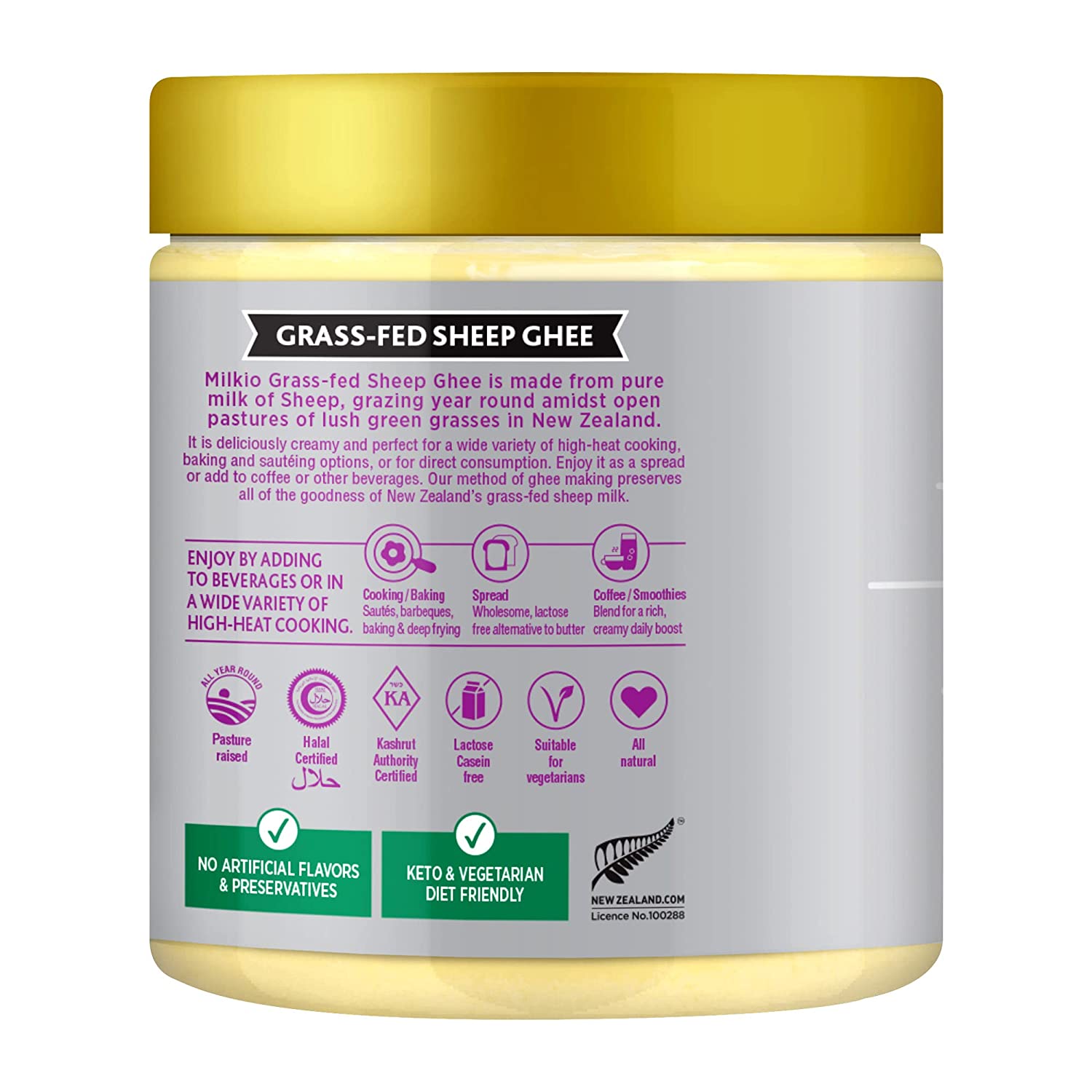 MILKIO Grass Fed Sheep Ghee Clarified Butter 8 Oz #48078 | DesiClik.com ...