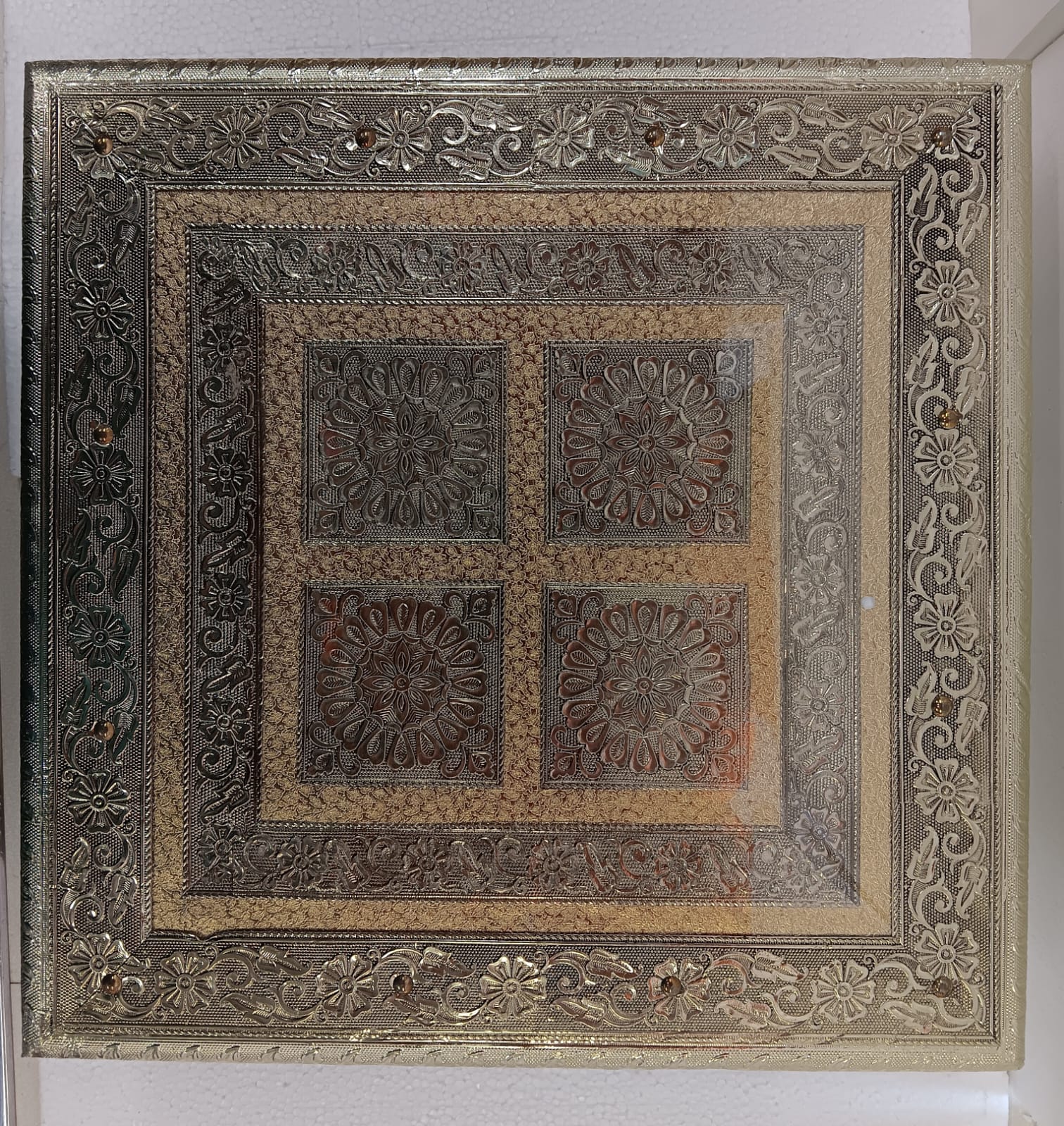 Golden Oxidized Traditional Rexin Desgin Carved Bajot - 12 - 18" #59077 ...