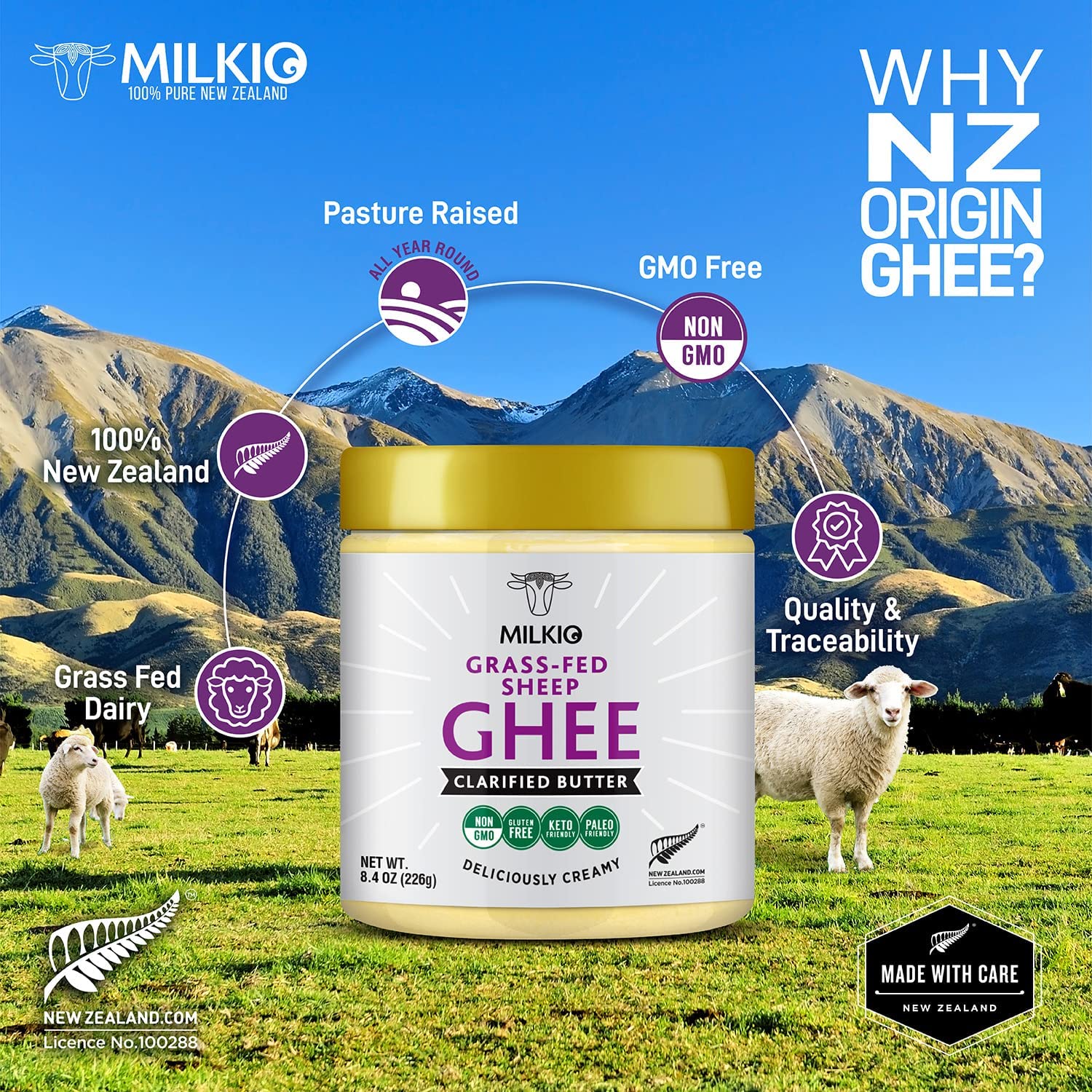 MILKIO Grass Fed Sheep Ghee Clarified Butter 8 Oz #48078 | DesiClik.com ...