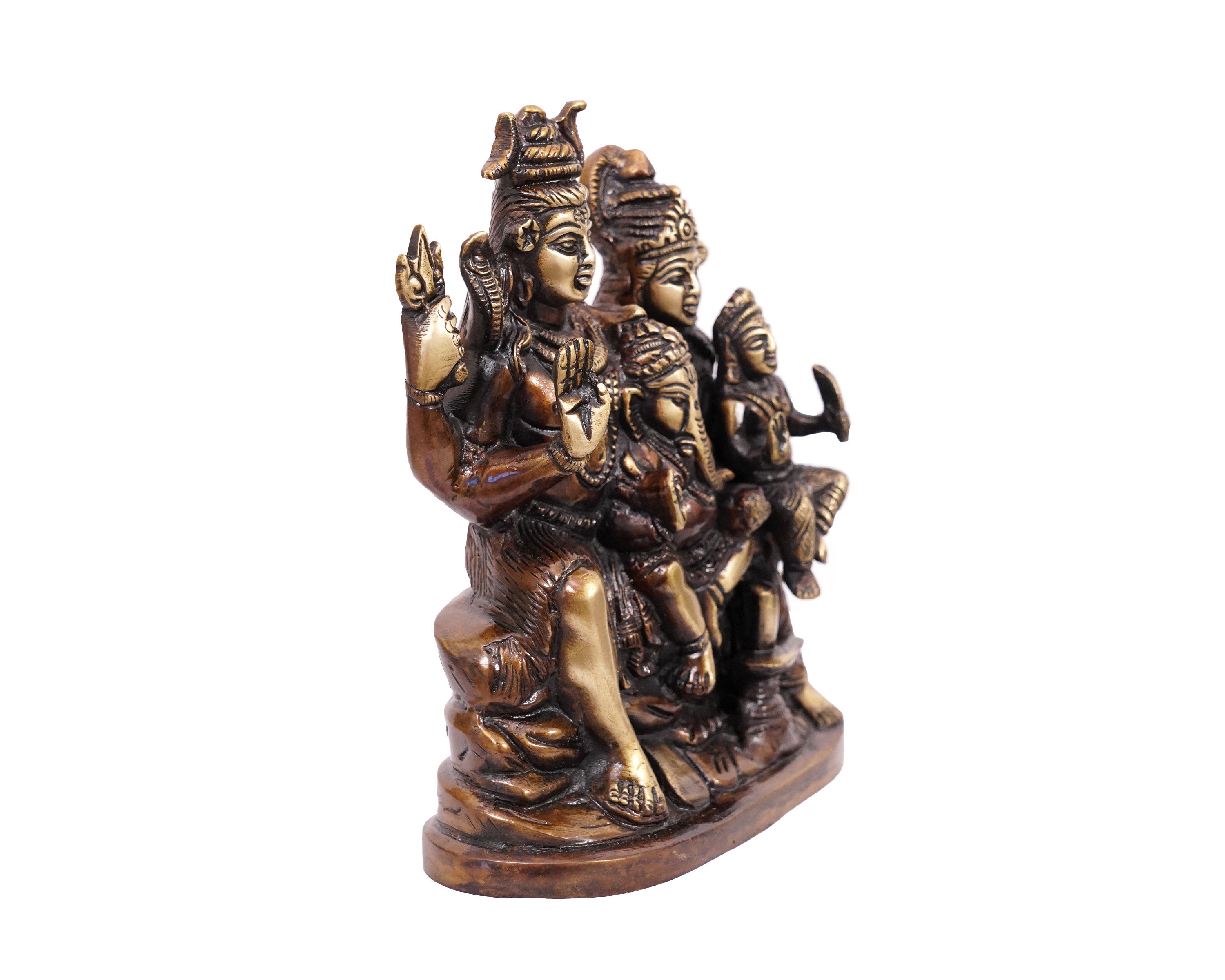 Shiv Parivar Parvati, Kartikeya, Ganesha Small Murti Brass Material for ...