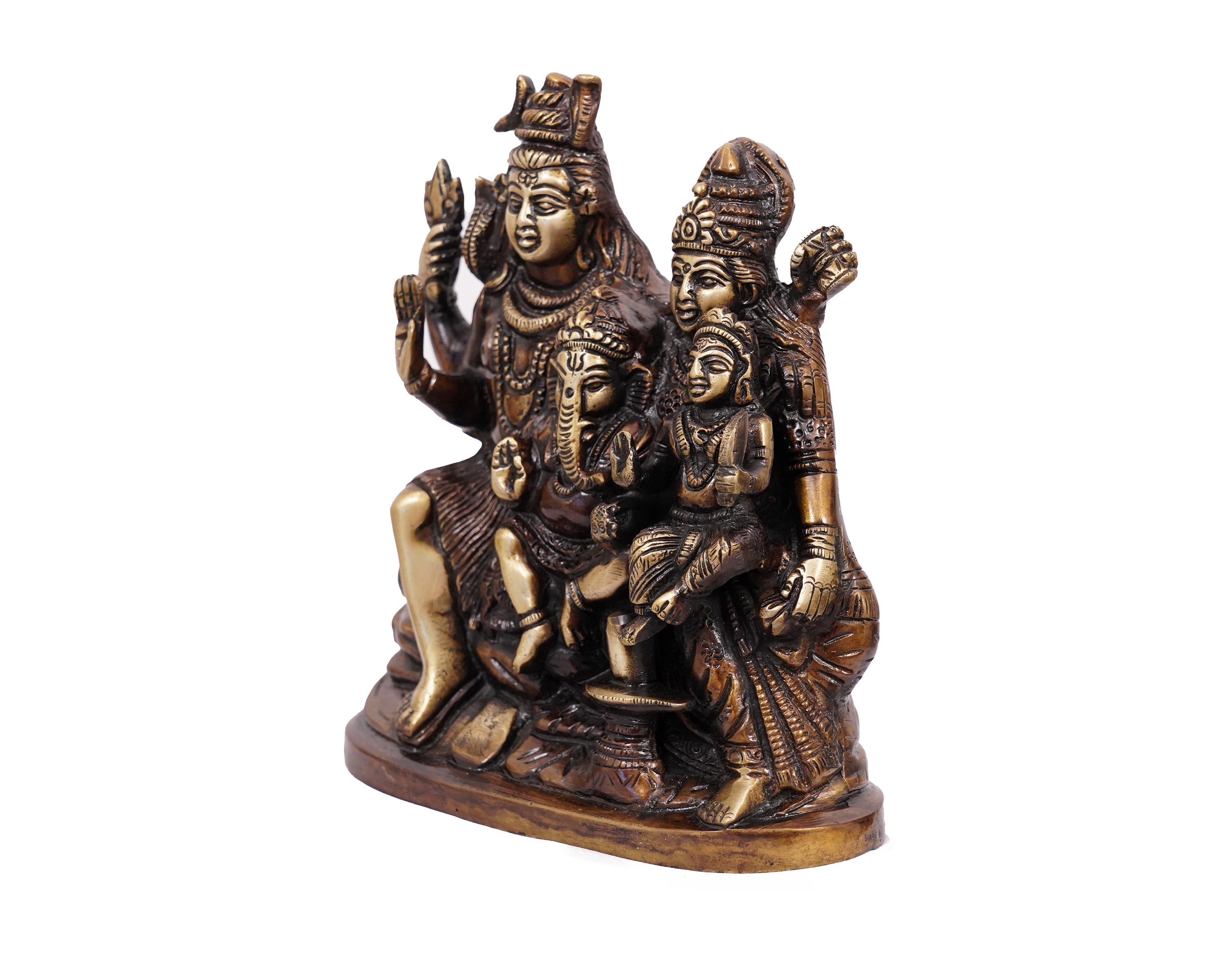 Shiv Parivar Parvati, Kartikeya, Ganesha Small Murti Brass Material for ...
