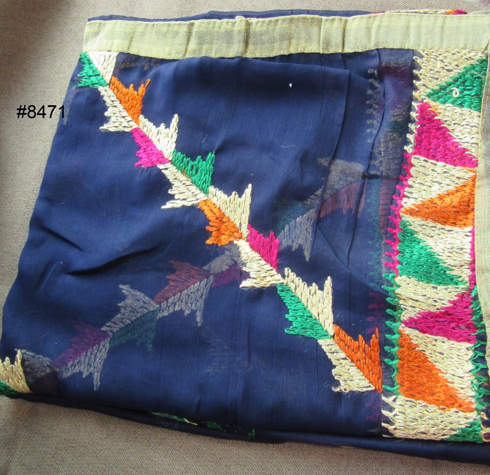 Solid Georgette Multi-Color Silk Detail Dupatta Chunni #8472 #32262 ...