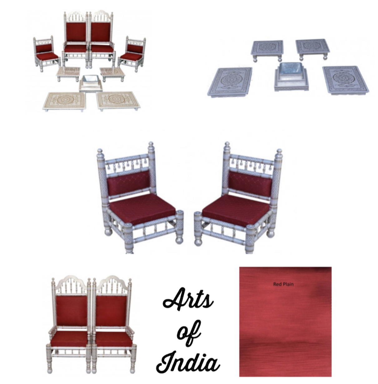 Traditional Design Indian Wedding Chair Set (9 Pcs) #36929 | DesiClik ...