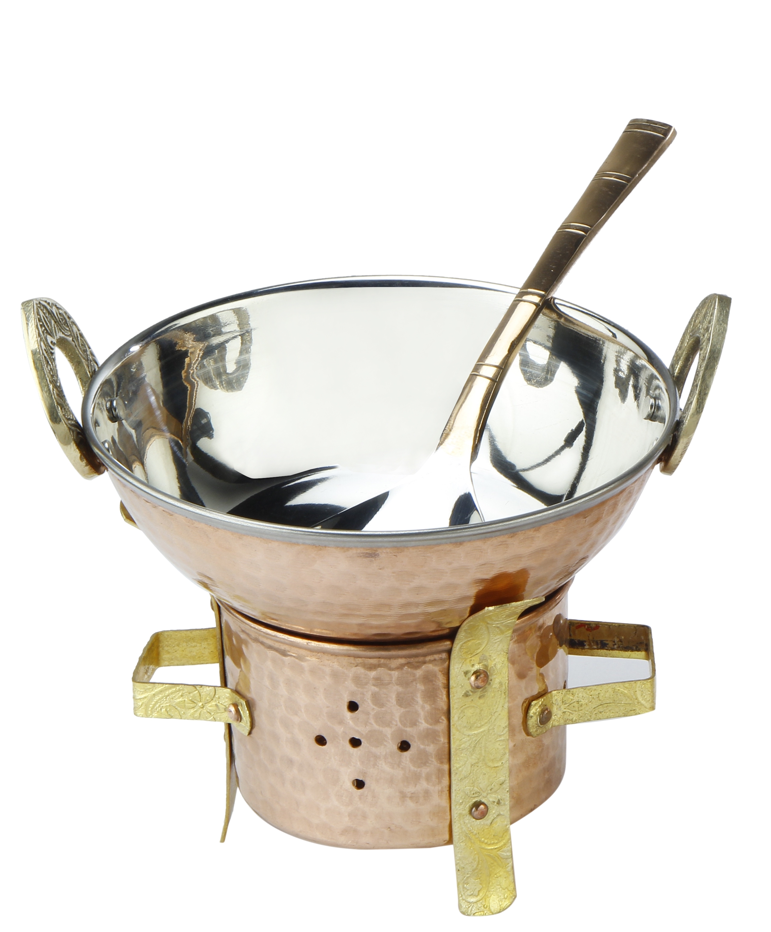 Pack of 3 Copper Karahi Set w/ Spoon 16 Oz for Serving #40854 ...