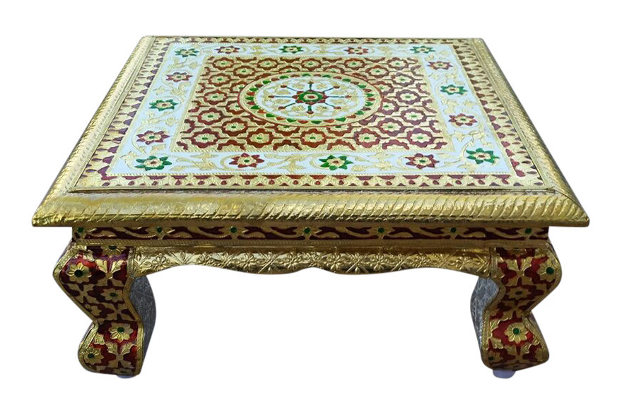 Handmade Meenakari Bajoth / Chowki in Traditional Pattern, PUJA ROOM ...