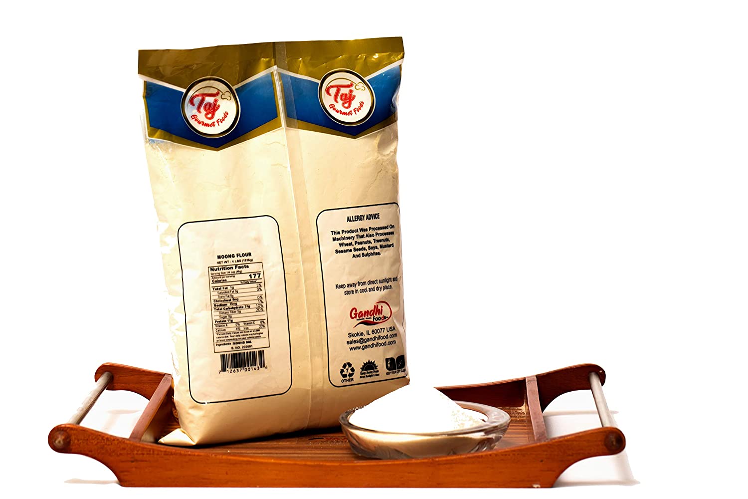 TAJ Premium Indian Moong Mogar Flour, 4-Pounds #42993 | DesiClik.com, USA