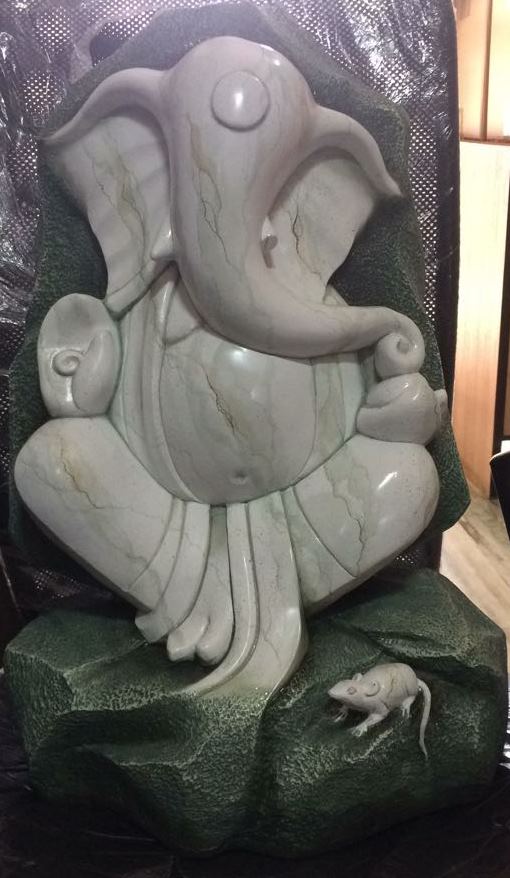 Abstract Style Granite Marble Ganesh Idol Statue - 22" #36990 ...
