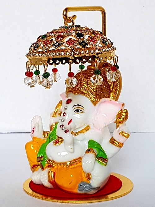 Beautiful Ganesh under decorated Golden Chatra for Car,Home Decor,Gift ...