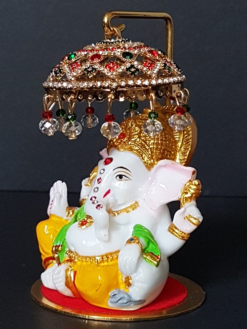 Beautiful Ganesh under decorated Golden Chatra for Car,Home Decor,Gift ...