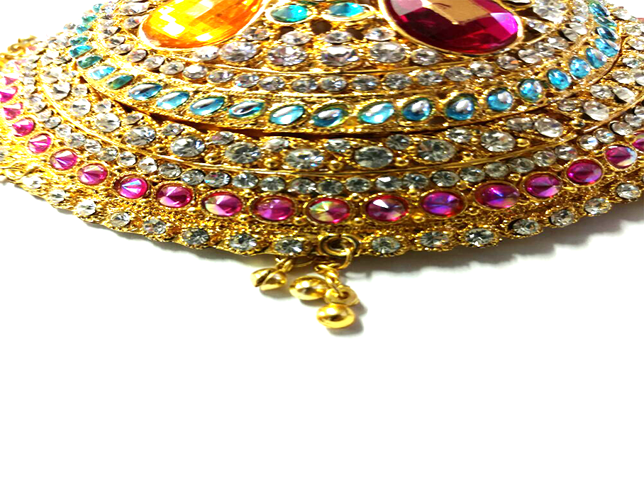 Stone Decorated Golden Chatra For Pooja Mandir #28790 | DesiClik.com, USA