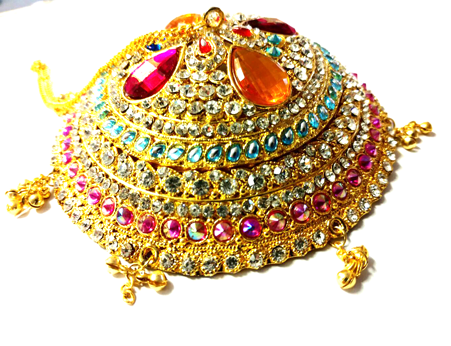 Stone Decorated Golden Chatra For Pooja Mandir #28790 | DesiClik.com, USA