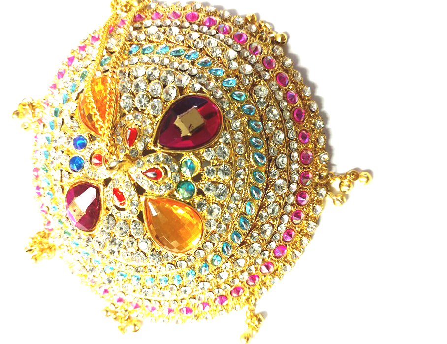 Stone Decorated Golden Chatra For Pooja Mandir #28790 | DesiClik.com, USA