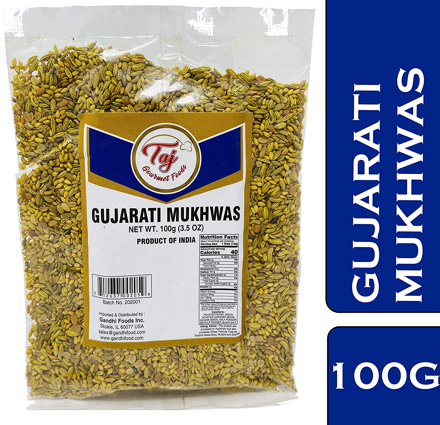 TAJ Premium Indian Gujarati Mukhwas (Mouth Freshener, Digestive Snack ...