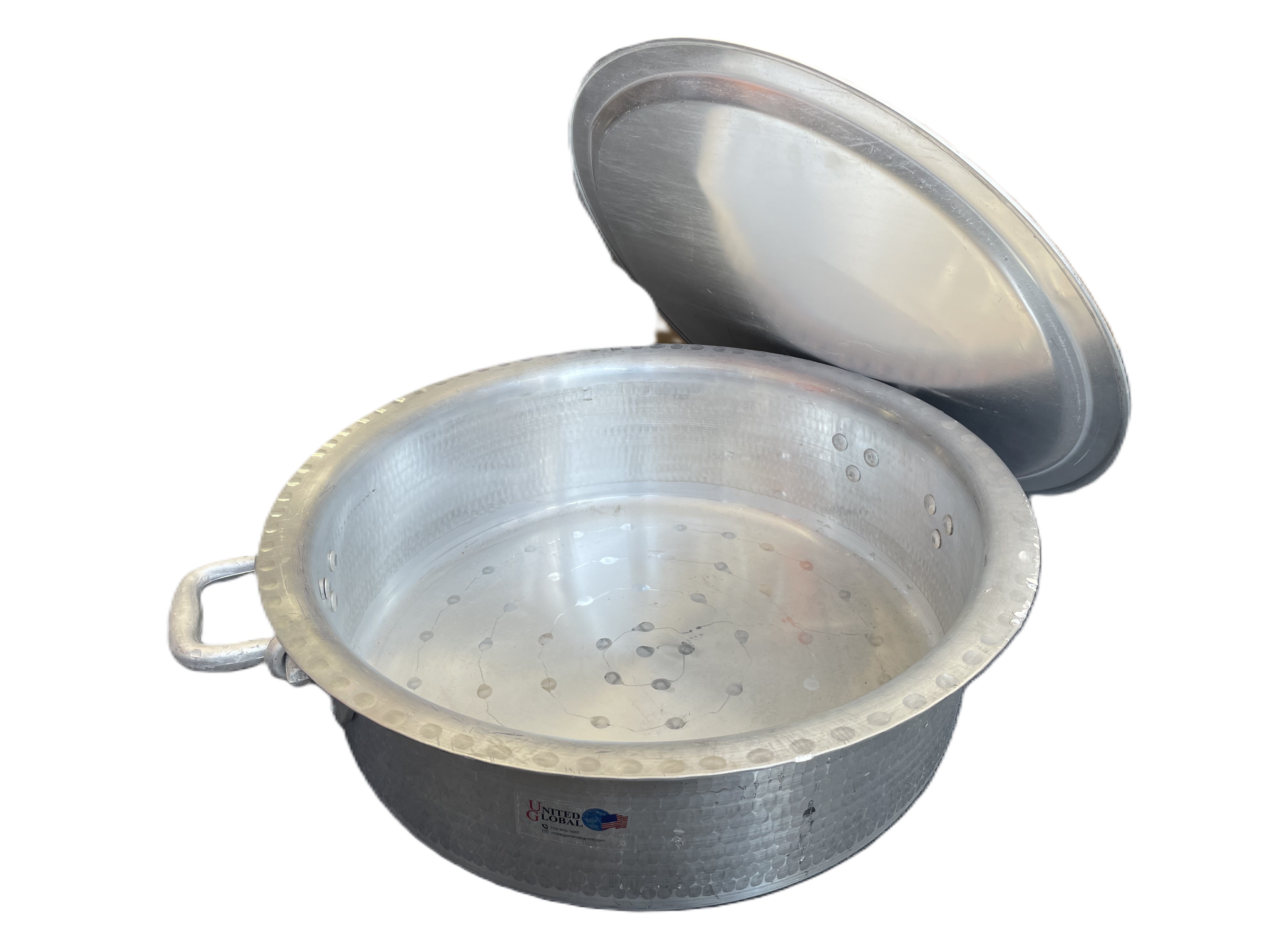 Big Aluminum Hammered Patila, Biryani Lagan/Brazier w/ Handle & Lid 32 ...