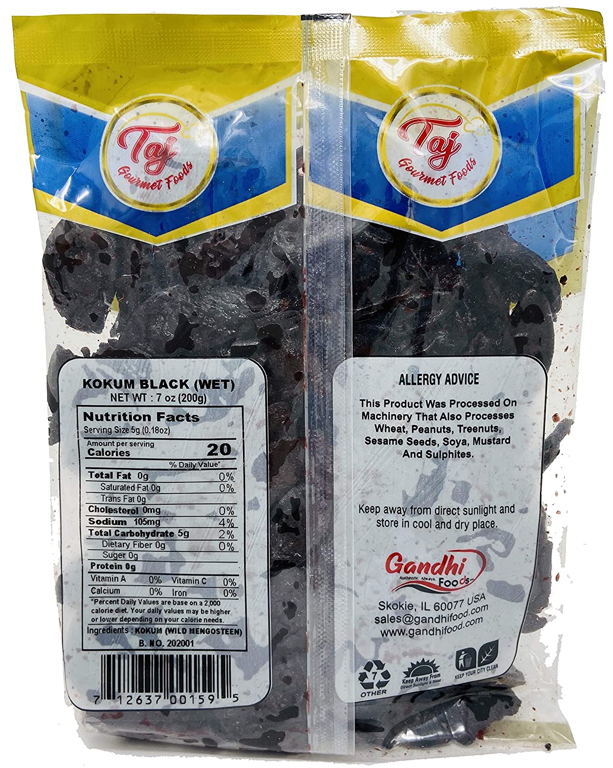 TAJ Premium Indian Black Kokum (Wild Mangosteen), 7-Ounce #42939 ...