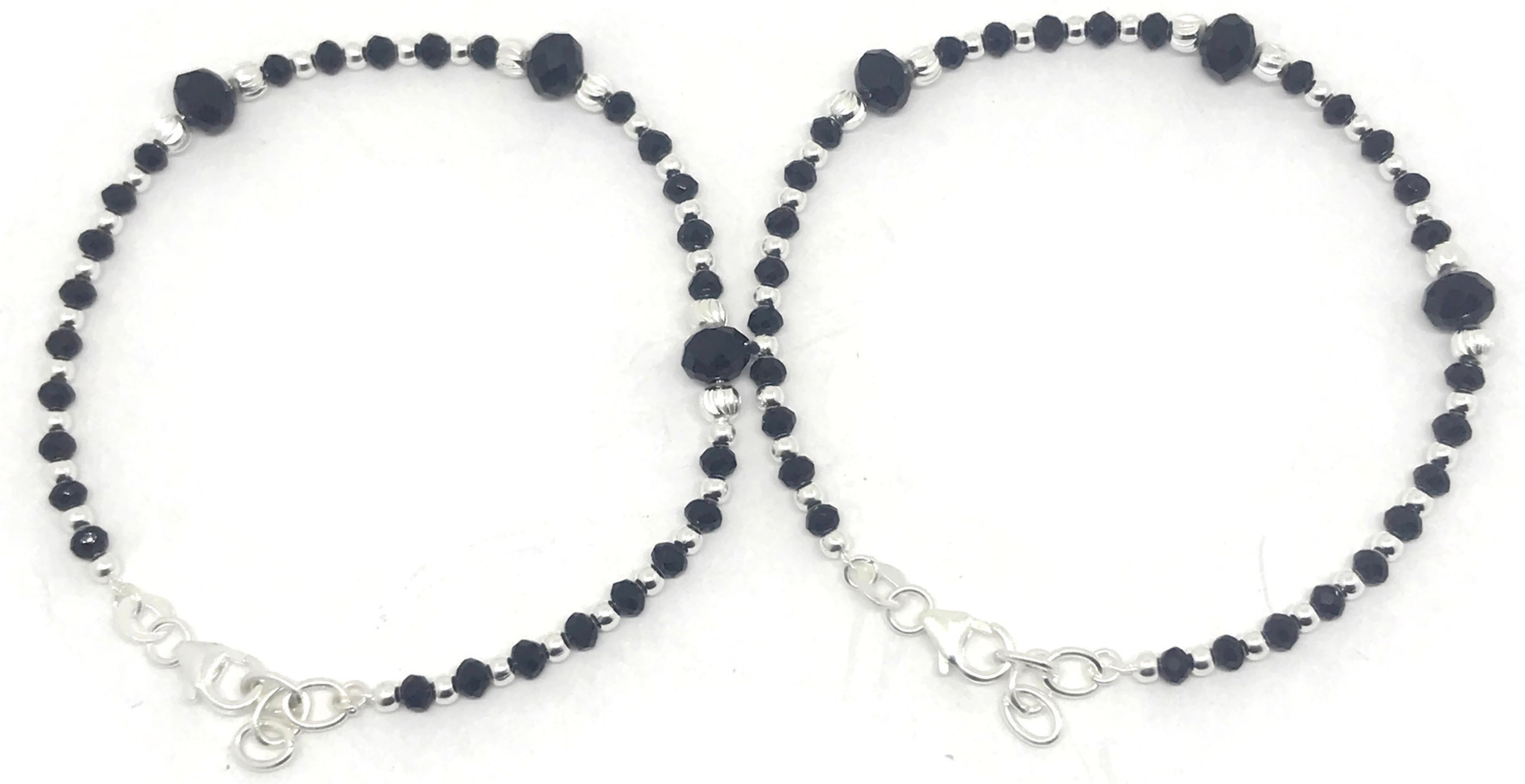 925 Sterling Silver New Born / Toddler Kids Black Beads Najariya ...