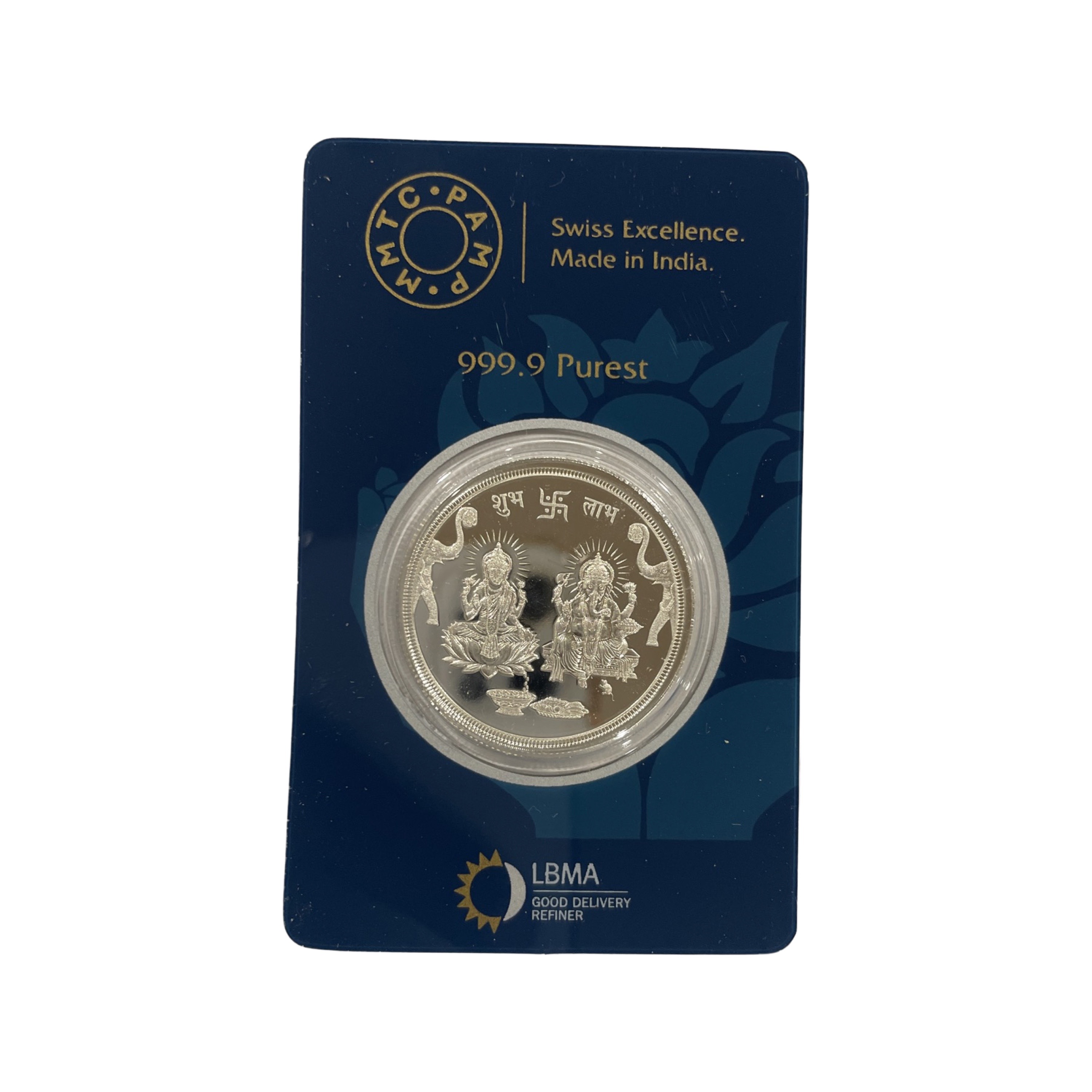 Ganesha Lakshmi / Laxmi Pure Silver (999) 10g MMTC Coin for Gift & Puja ...