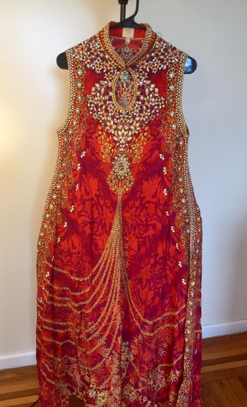 Gorgeous One Piece Embellished Long Dress (L) #27560 | DesiClik.com, USA