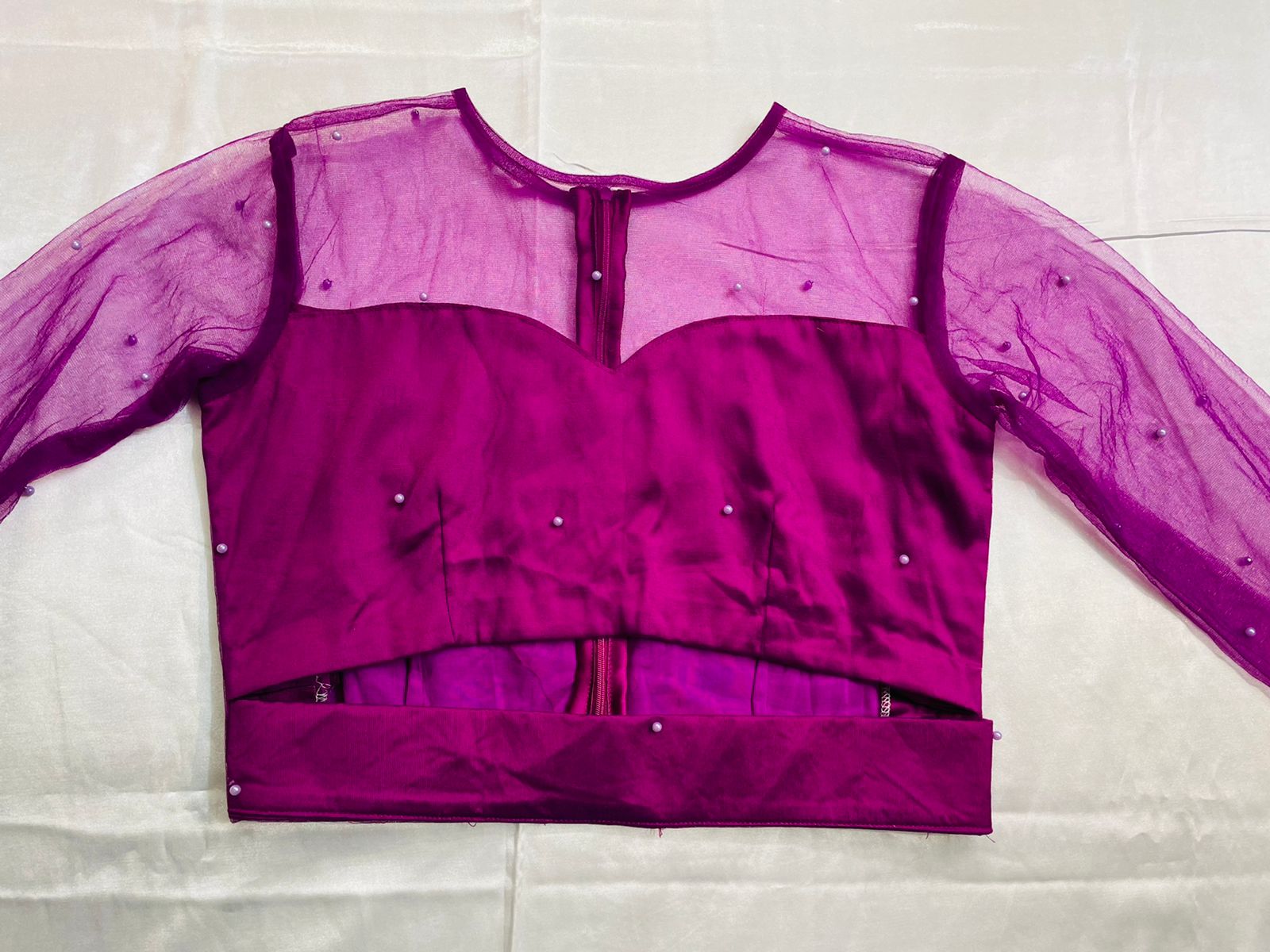 Georgetee Saree 5.5 metres pico fall done #52915 | DesiClik.com, USA