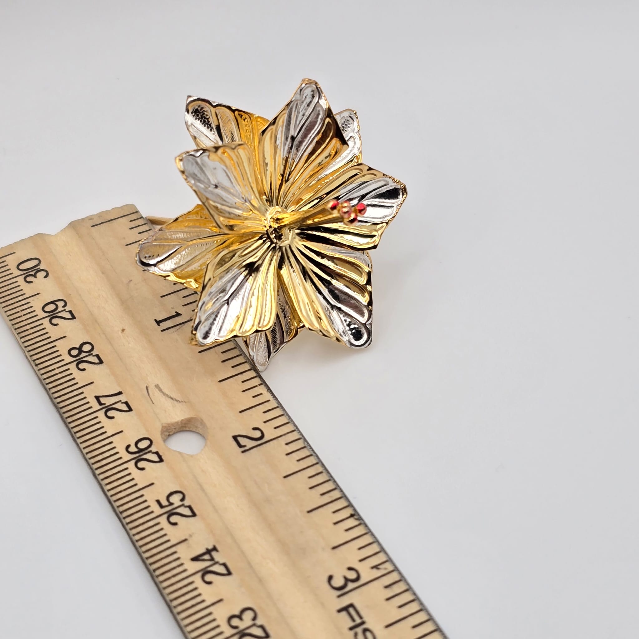 925 Silver pooja flower- gold and silver polish flower with bud ...