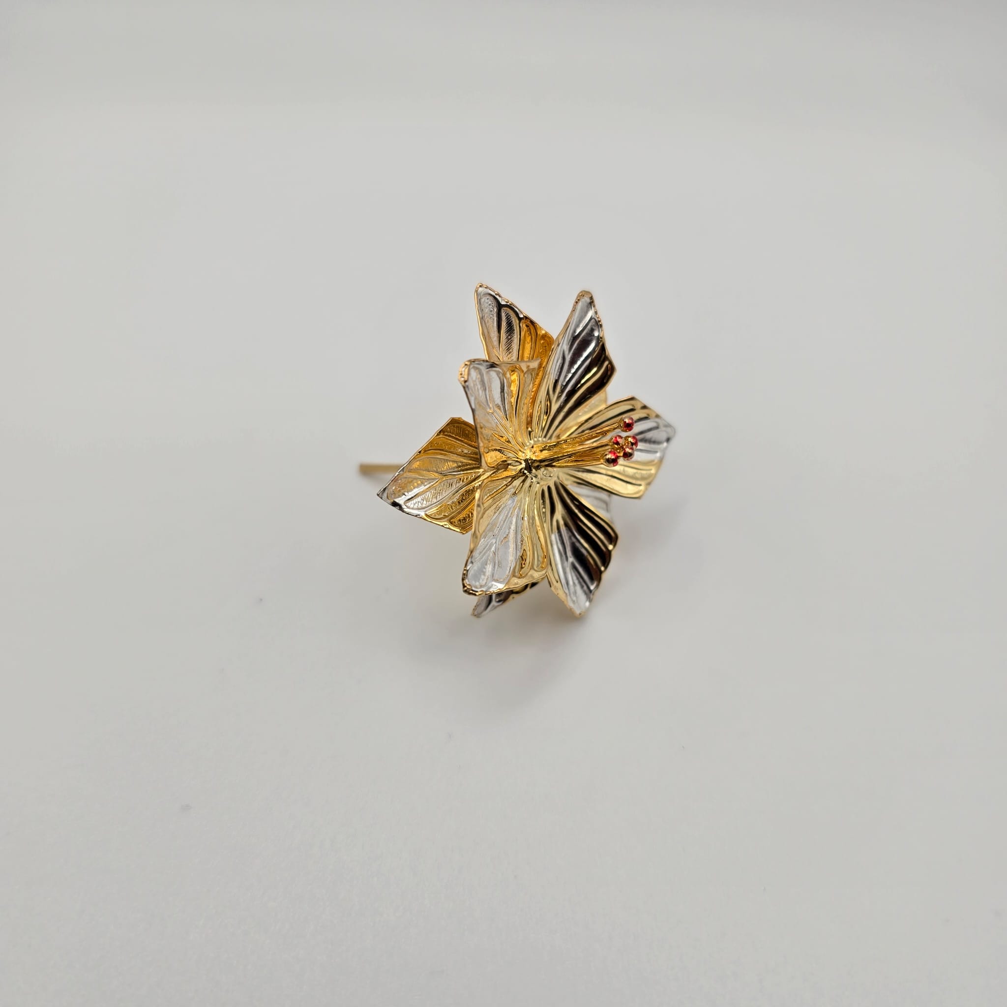 925 Silver pooja flower- gold and silver polish flower with bud ...