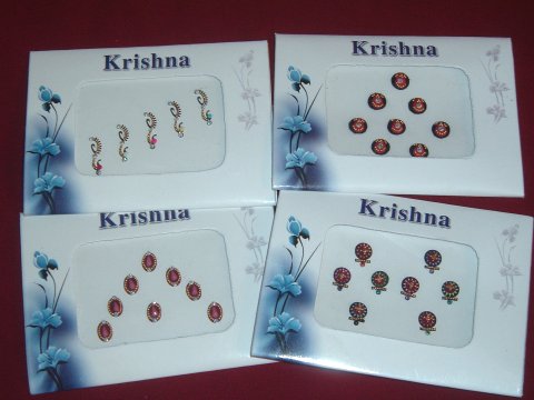 Fancy Indian Bindis In Assorted Design & Color, 12 Packs, PARTY FAVORS ...