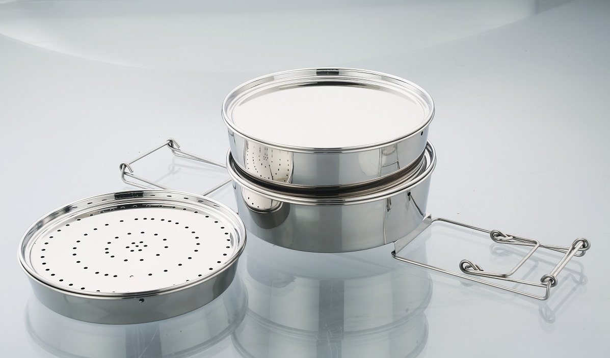 Dubbas - 3 Tier Stacking Insert Pans / Steamer w/ Lids / Plates ...