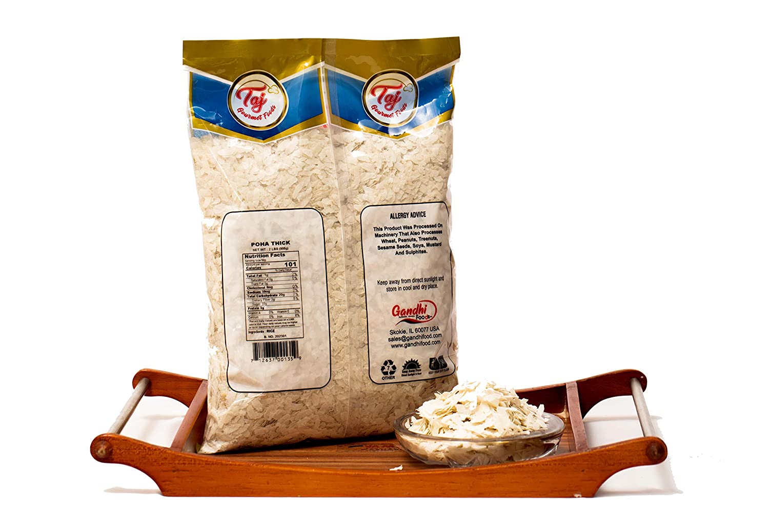 TAJ Premium Indian Poha Thick Powa Flattened Rice 4-pounds #43776 ...