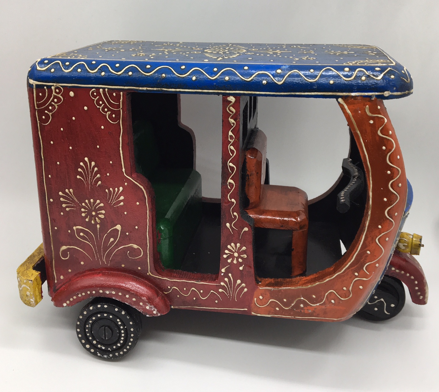 Unique Handmade Handpainted Wooden Auto Rickshaw 22" #28986 | DesiClik ...
