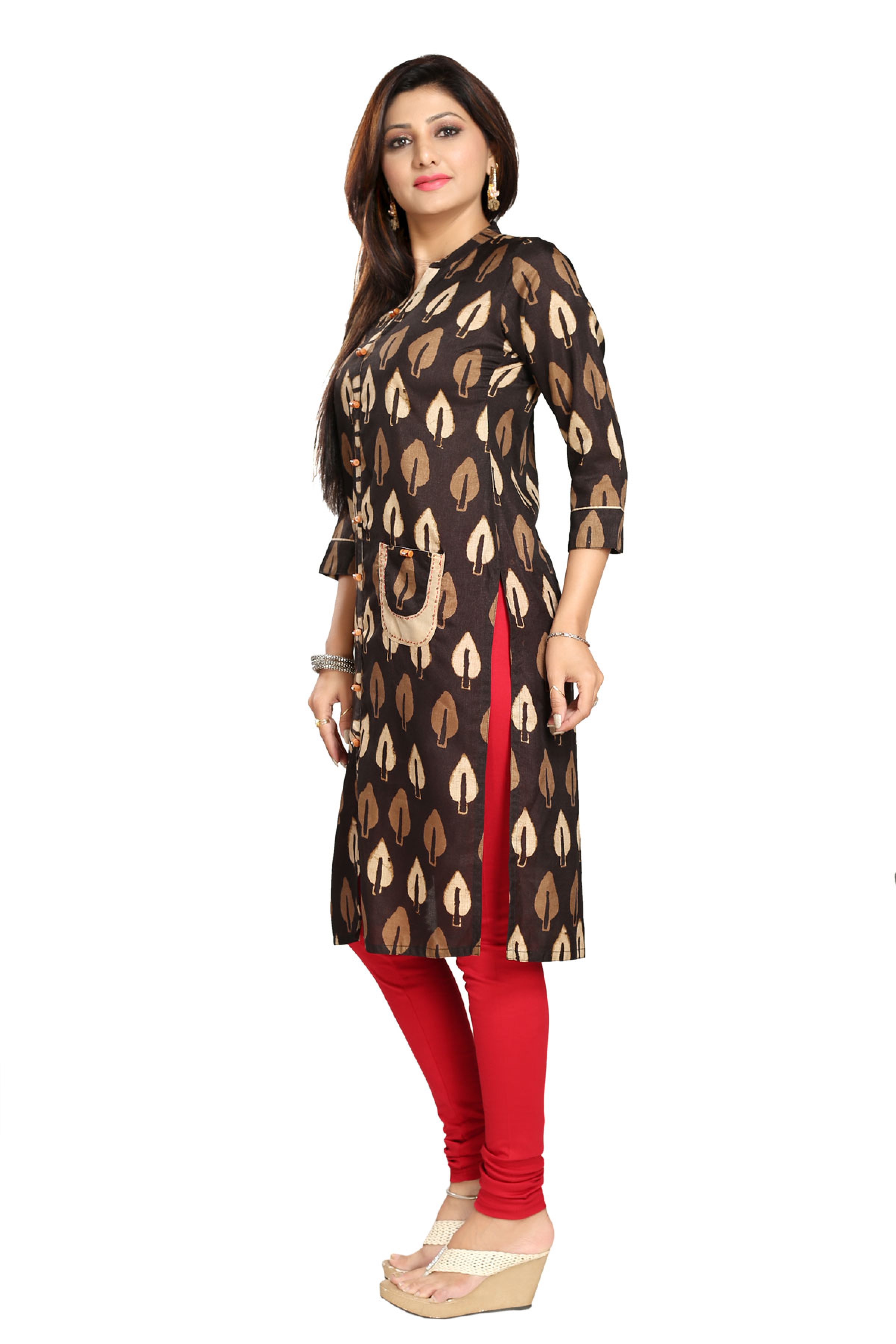 Attractive Kalamkari Print Art Silk Kurta Tunic Size 44 #34595 ...