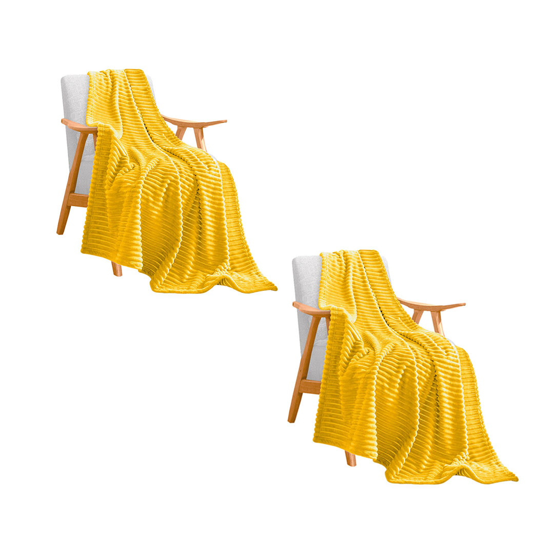 SOGA 2X Yellow Throw Blanket #60791 | DesiClik.com, USA