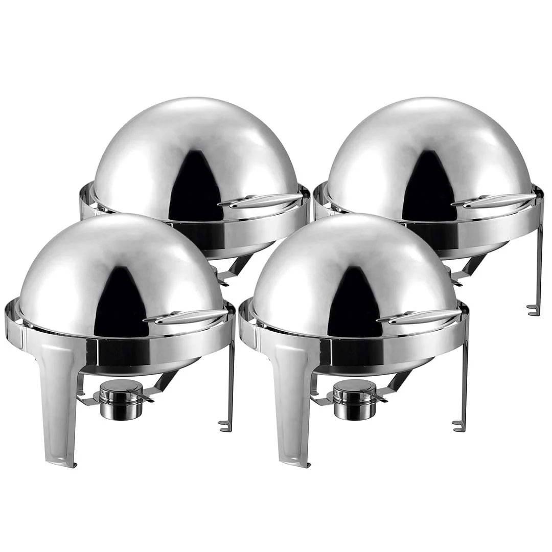 SOGA 4X 6L Chafing Dish Round Roll Top #60817 | DesiClik.com, USA
