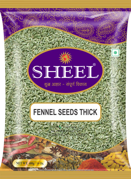 Sheel Fennel (Saunf) Seeds Thick - 14 Oz. / 400g #41173 | DesiClik.com, USA