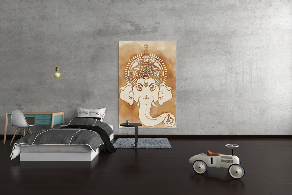Lord Ganesha Canvas Print, Religious Hindu Indian Wall Art 3 X 4 Ft ...