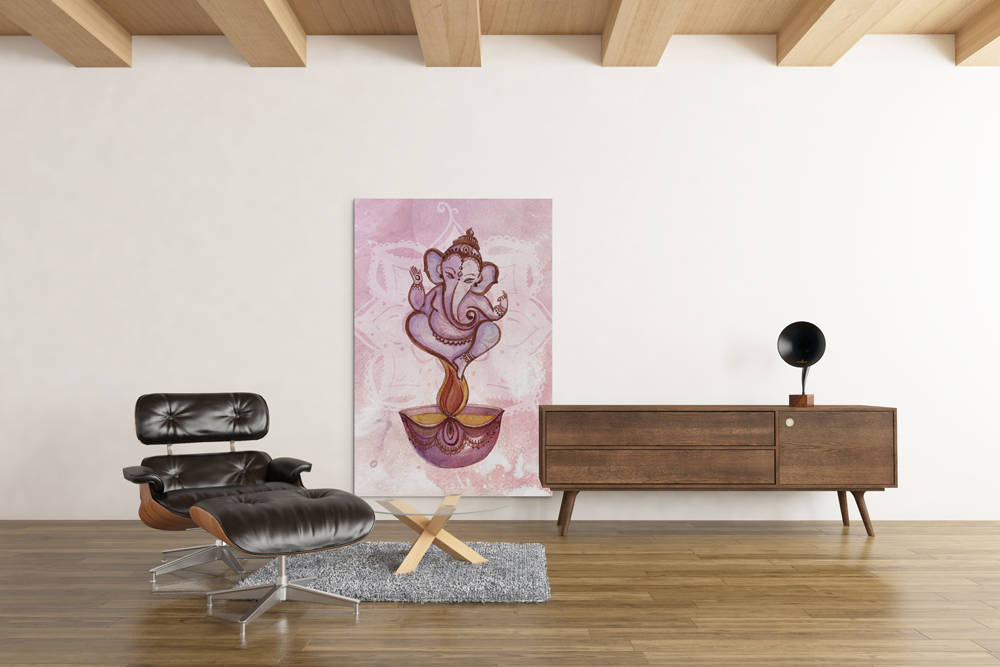 Lord Ganesha Art Canvas Print Large 3ft x 4ft Painting Hindu Religious ...