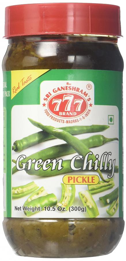 777 Green Chilli Pickle 300 gms #50781 | DesiClik.com, USA