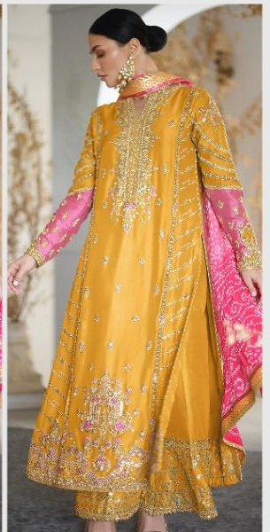 Yellow Pakistani style shalwar kameez with pearls #59072 | DesiClik.com ...