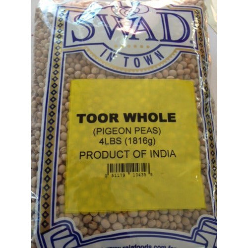 Swad Toor Whole (Pigeon Peas) 4 lbs #53472 | DesiClik.com, USA