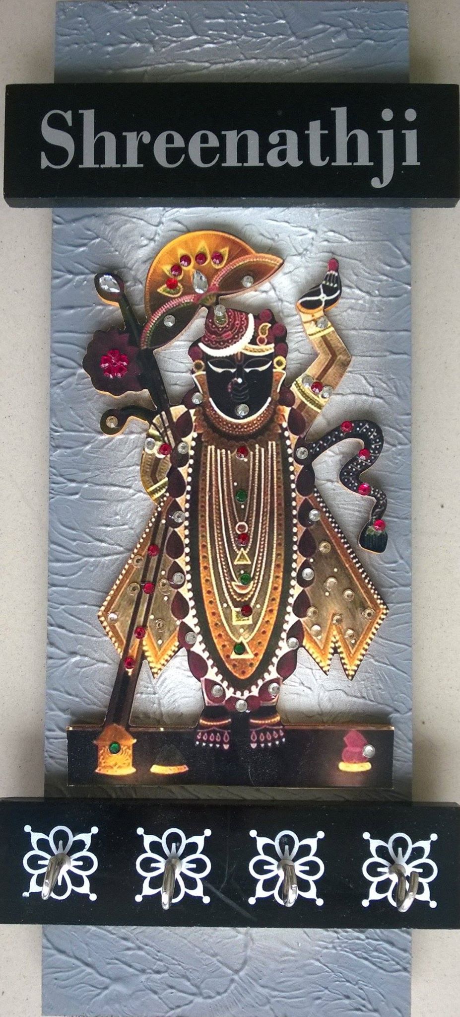Wall Art, Shreenathji 3D Key Holder, INDIAN WALL DECOR #22688 ...