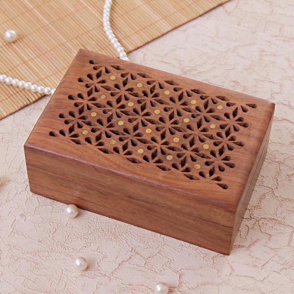 Wooden Intricate Cut Work Classic Jewelry Box #29721 | DesiClik.com, USA